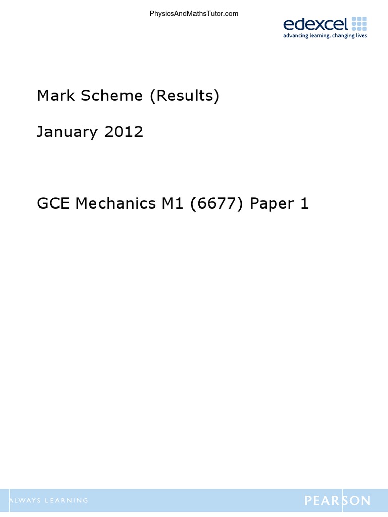 January 2012 MS - M1 Edexcel | PDF | Teaching Mathematics