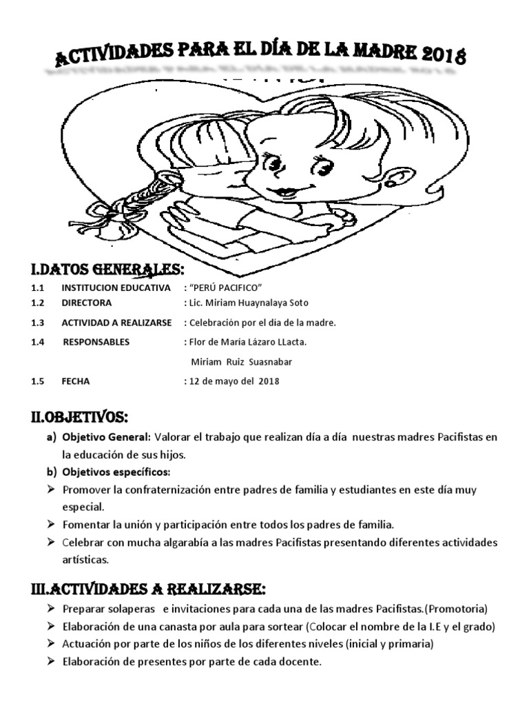 Proyecto Del Dia de La Madre | PDF | Hogar, jardinería y bricolaje ...