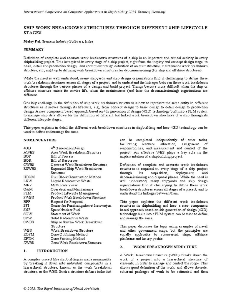 ICCAS BreakdownStructuresThroughLifecycleStages | PDF | Product ...