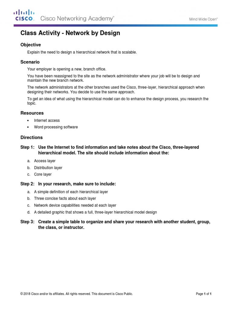 1.0.1.2 Class Activity - Network by Design | PDF | Computer Network ...