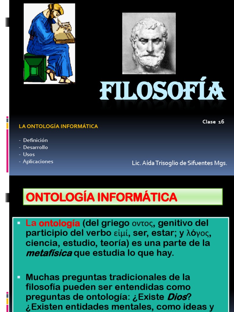 16ta Clase Filosofía Ontología Informática | PDF | Ontología | Metafísica