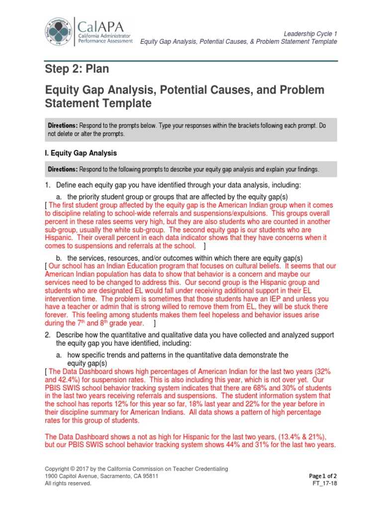 Calapa c1 s2 Eqgapanalysiscauseprobstatement | PDF | Causality ...