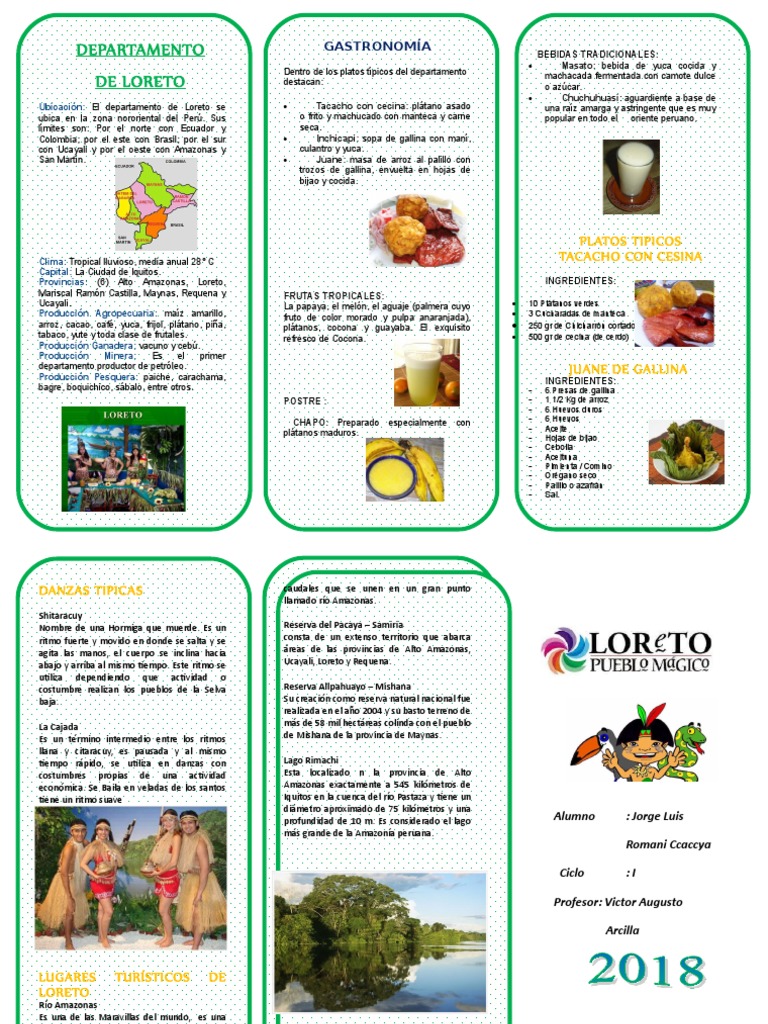 Triptico de Loreto | PDF | Cocina de las Americas | Preparación de comida y bebida