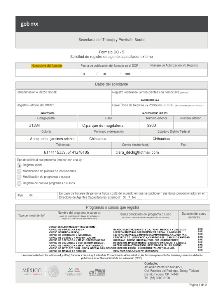 Stps Formatodc5dof28 122015 | PDF