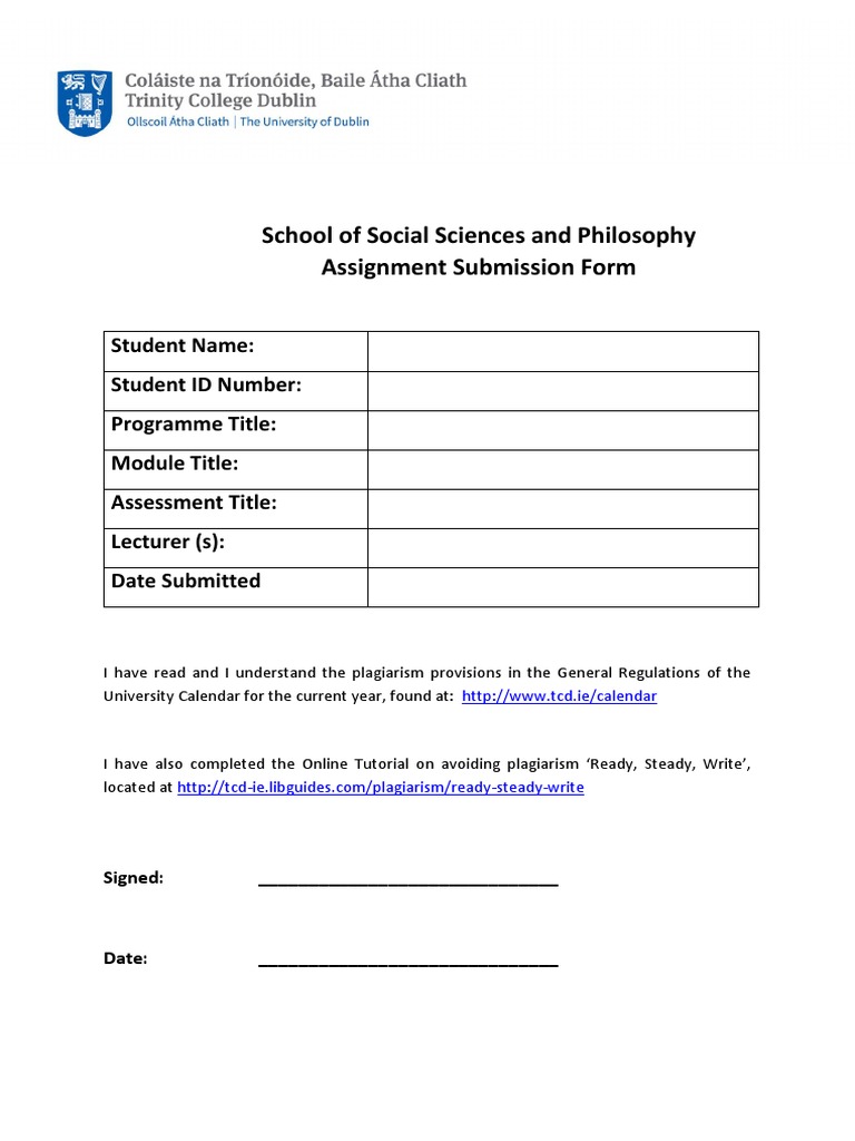 Assessment Submission Forms | PDF