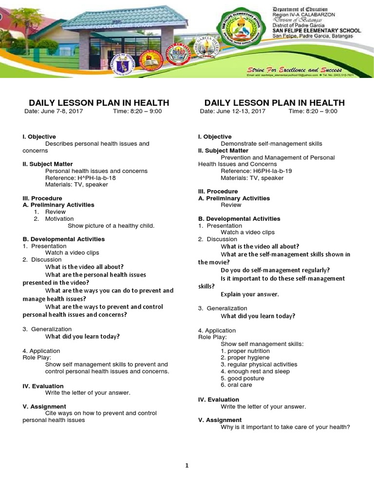 DLP Health 6 | PDF | Lesson Plan | Test (Assessment)