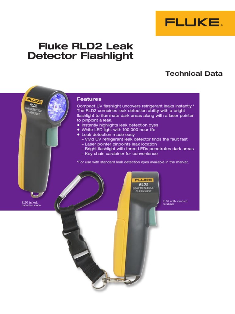 Fluke RLD2 Leak Detector Flashlight: Technical Data | PDF | Flashlight | Light Emitting Diode