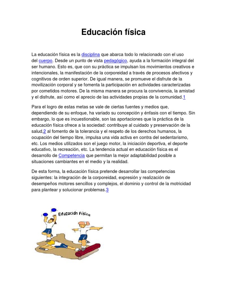 Normas y Beneficios de la Ed. Física | PDF | Educación Física ...