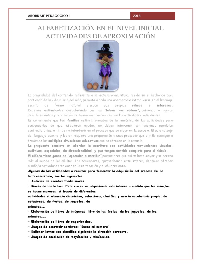 Alfabetización en El Nivel Inicial | Descargar gratis PDF | Lectura ...