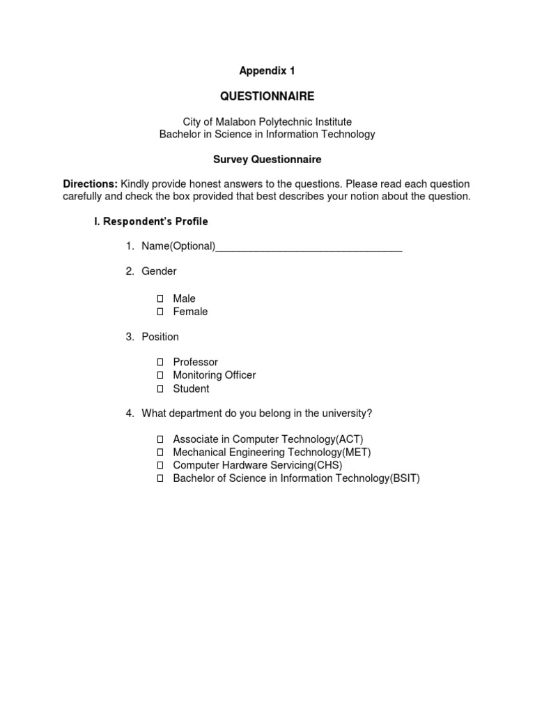 Questionnaire Thesis | PDF