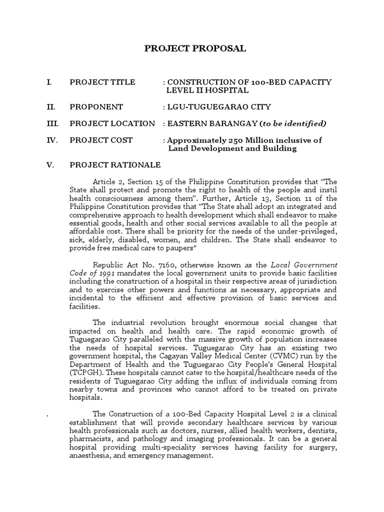 Tuguegarao 100-Bed Hospital Proposal | PDF | Health Professional ...