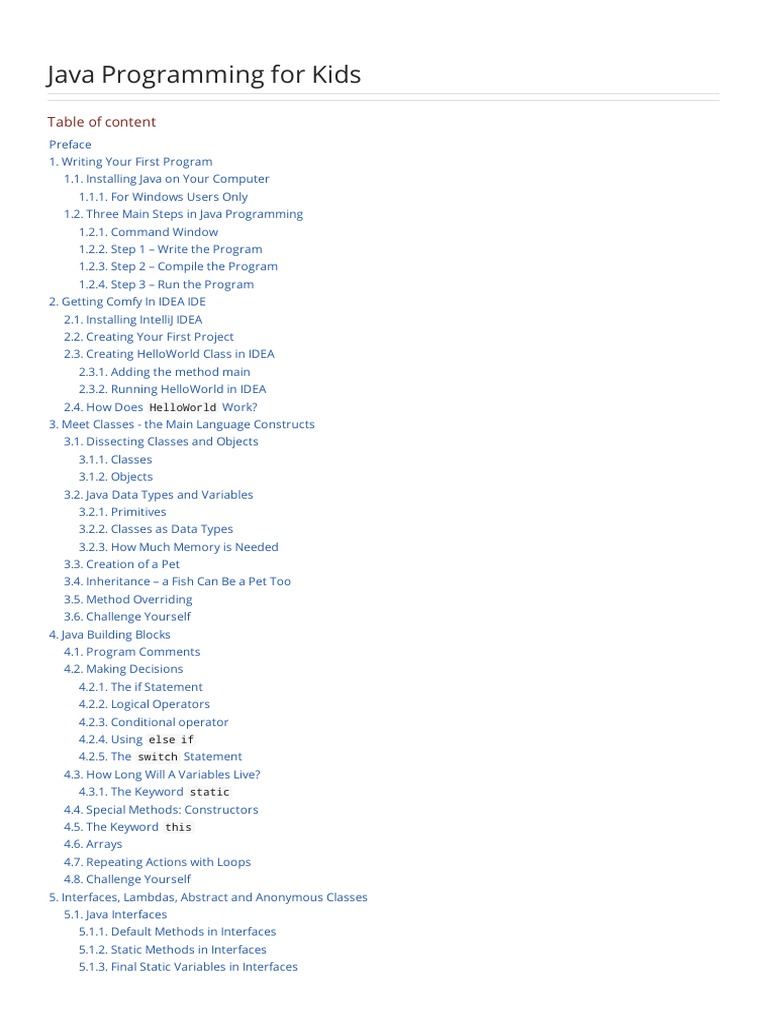 Java 4 Kids | PDF | Data Type | Java (Programming Language)