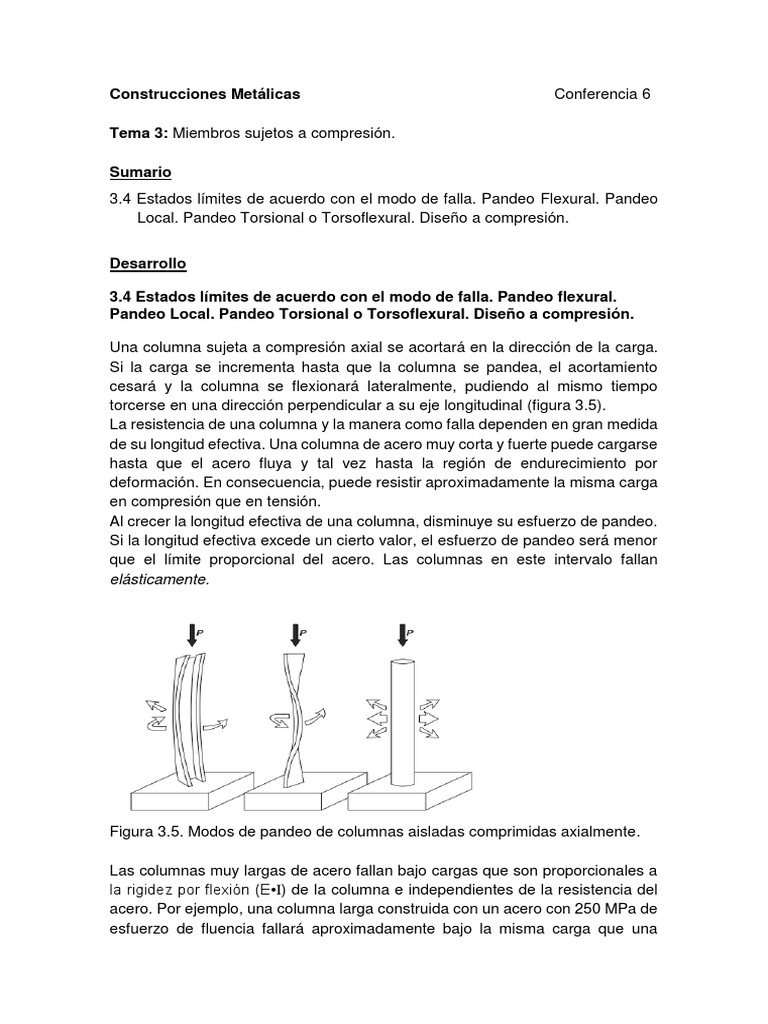 Conferencia 6 Tema 3 CM | PDF | Pandeo | Elasticidad (Física)