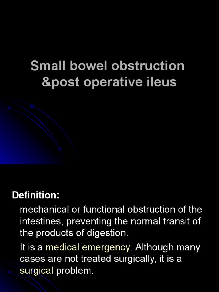 Small Bowel Obstruction &post Operative Ileus | PDF | Constipation | Opioid