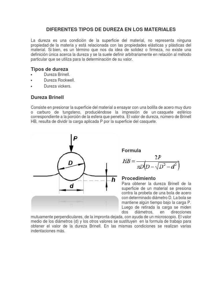 Diferentes Tipos de Dureza en Los Materiales | PDF | Dureza | Naturaleza