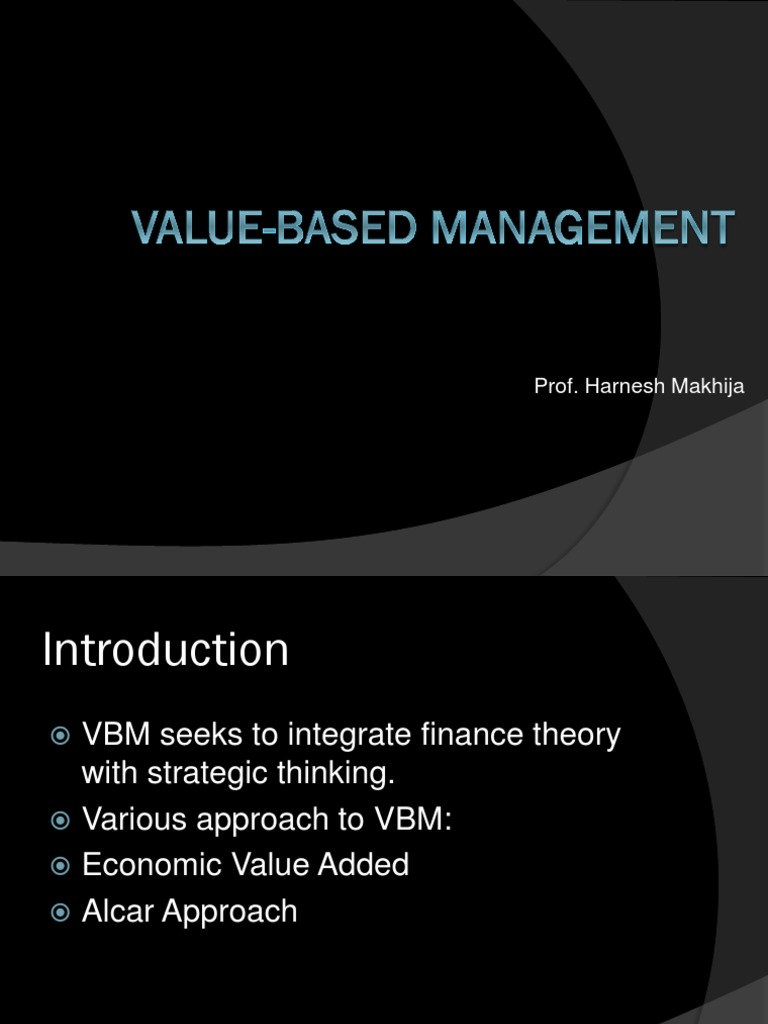 Value-Based Management | PDF | Cost Of Capital | Net Present Value