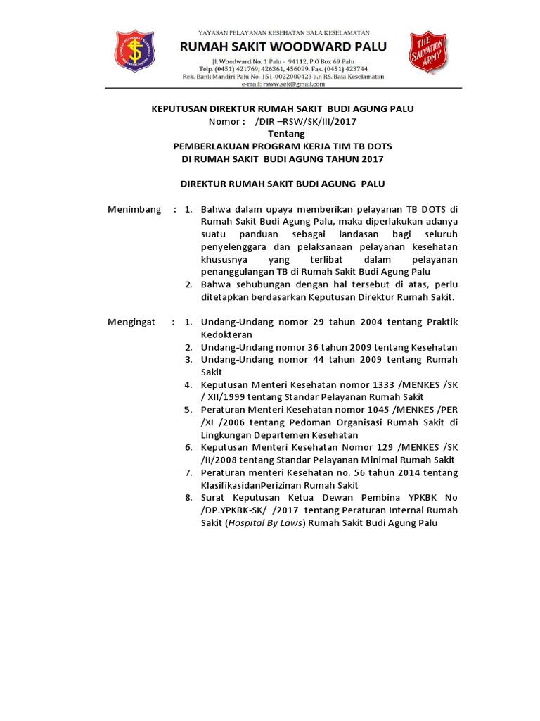 SK Program Kerja Tim TB Dots | PDF