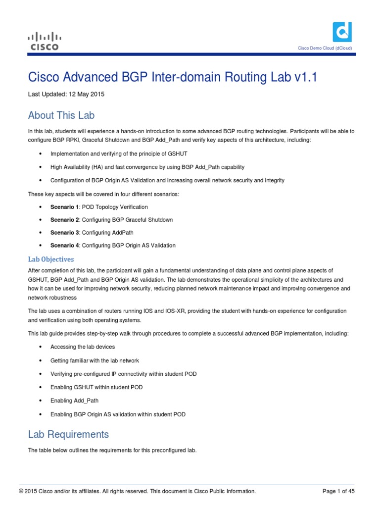 Advanced BGP Interdomain Routing | PDF | Router (Computing) | Remote Desktop Services