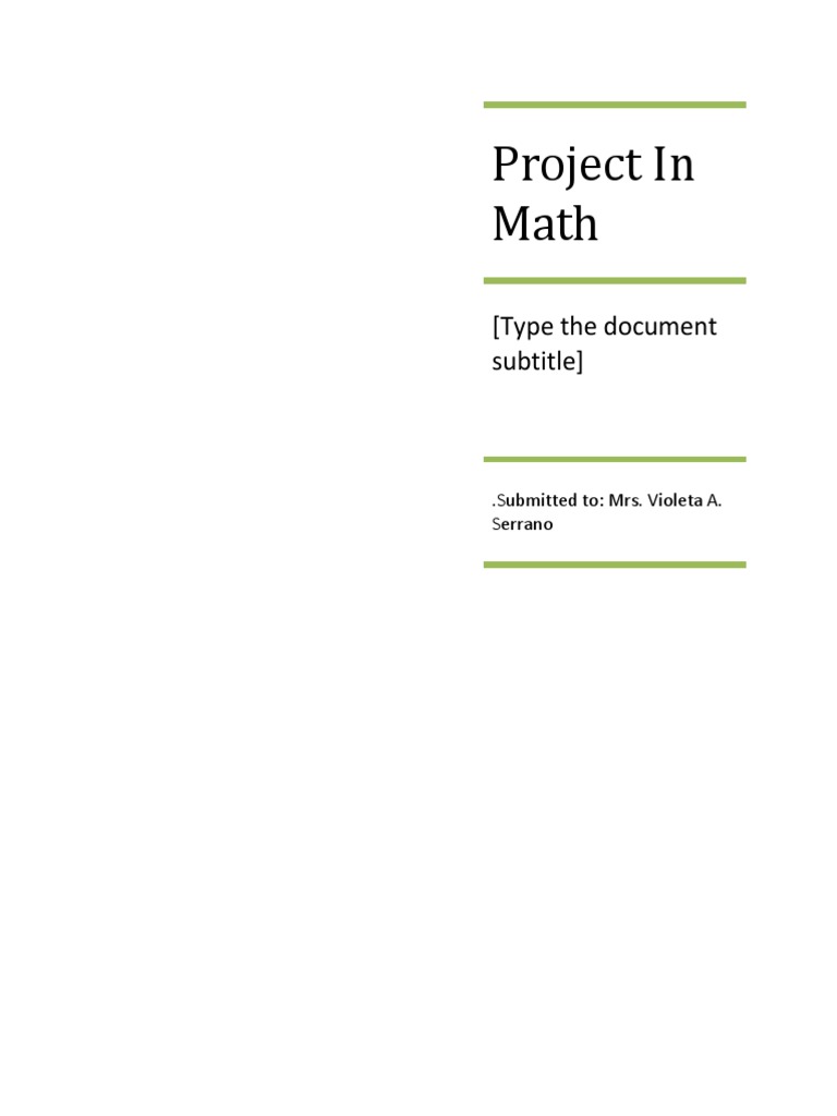 Project in Math: (Type The Document Subtitle) | PDF