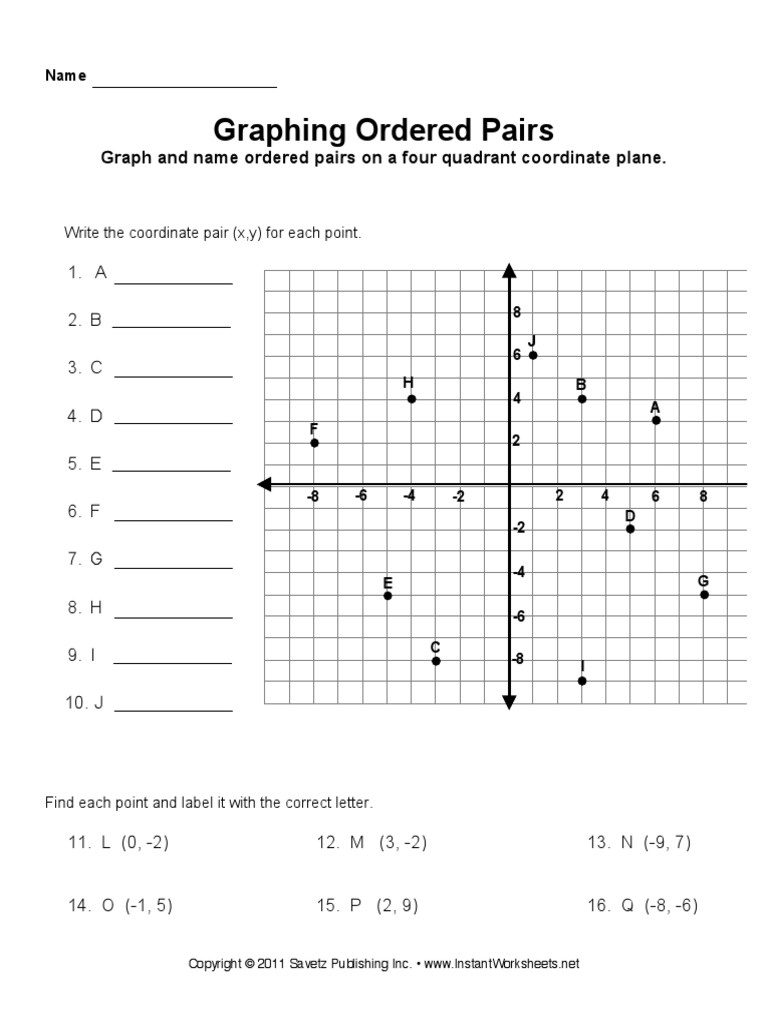 Graphing Ordered Pairs 2 | Download Free PDF | Topology | Cartesian ...