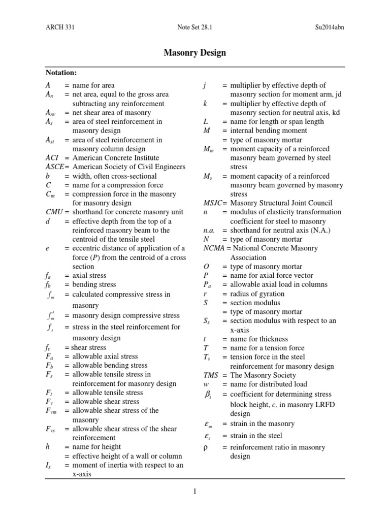MasonryBuildingCode1!3!02 ACI 530-ASCE 5-TMS 402-95 | Download Free PDF ...
