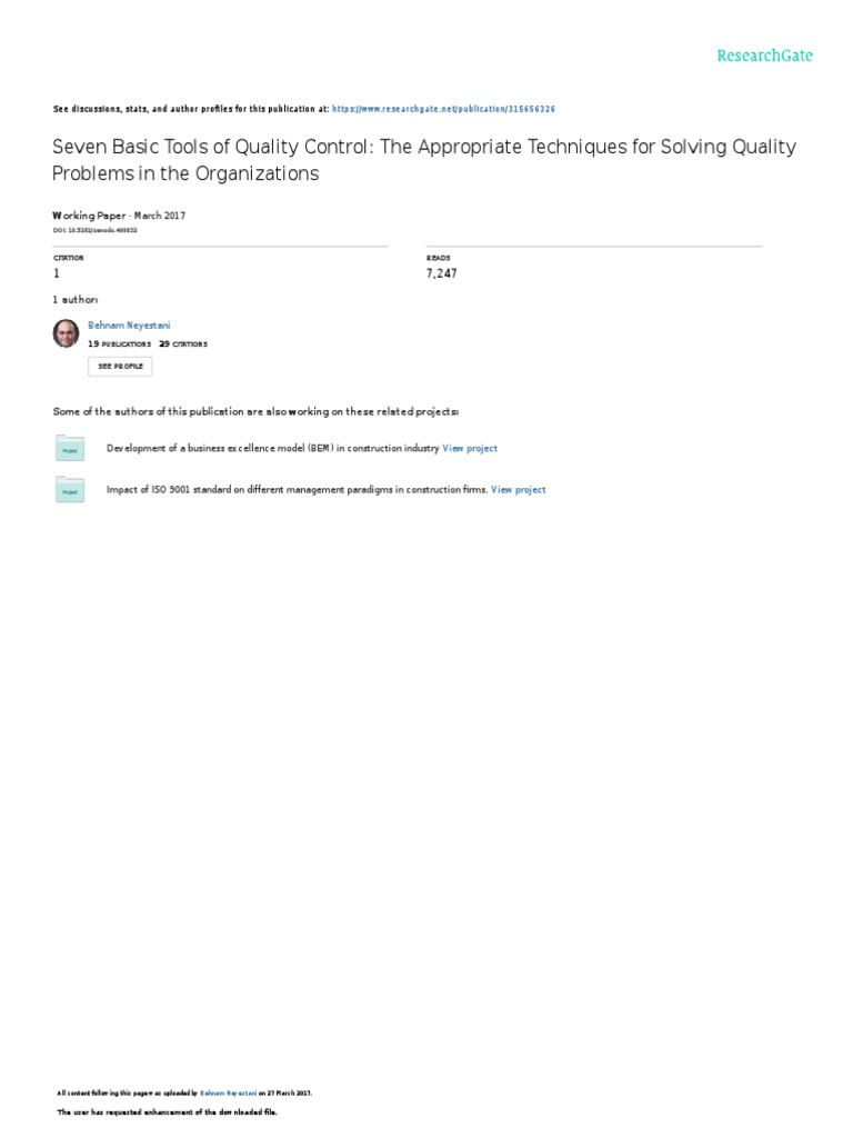 Seven Basic Toolsof Quality Control The Appropriate Techniquesfor ...