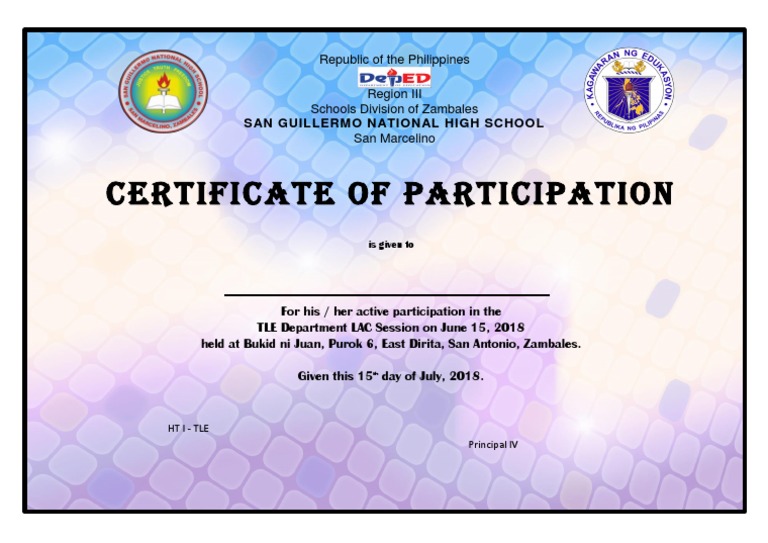 TLE LAC Speaker Certificates1 | PDF