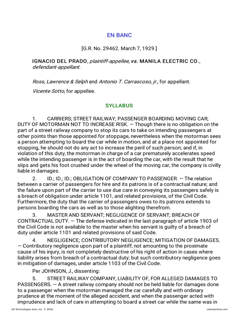Del Prado v. Meralco | PDF | Negligence | Damages