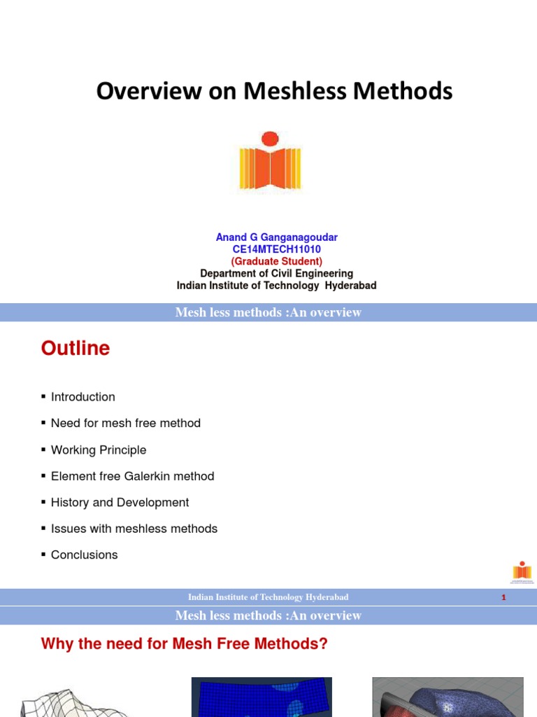 Overview On Meshless Methods Department Of Civil Engineering Indian