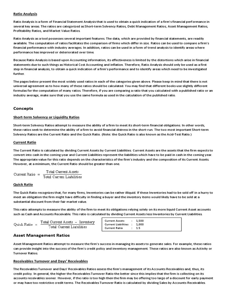 Ratio Analysis | PDF | Financial Ratio | Revenue