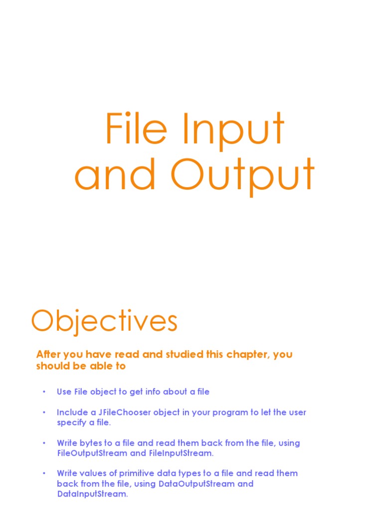 File Input and Output | PDF | Computer File | Data Type