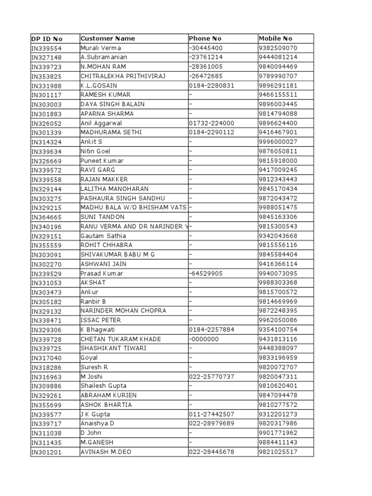 Demat Holders Data | PDF