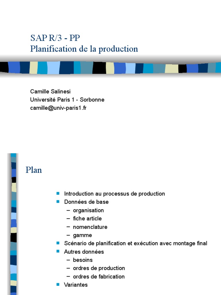 Cours ERP-SAP MM PP | PDF | Inventaire | Production et fabrication