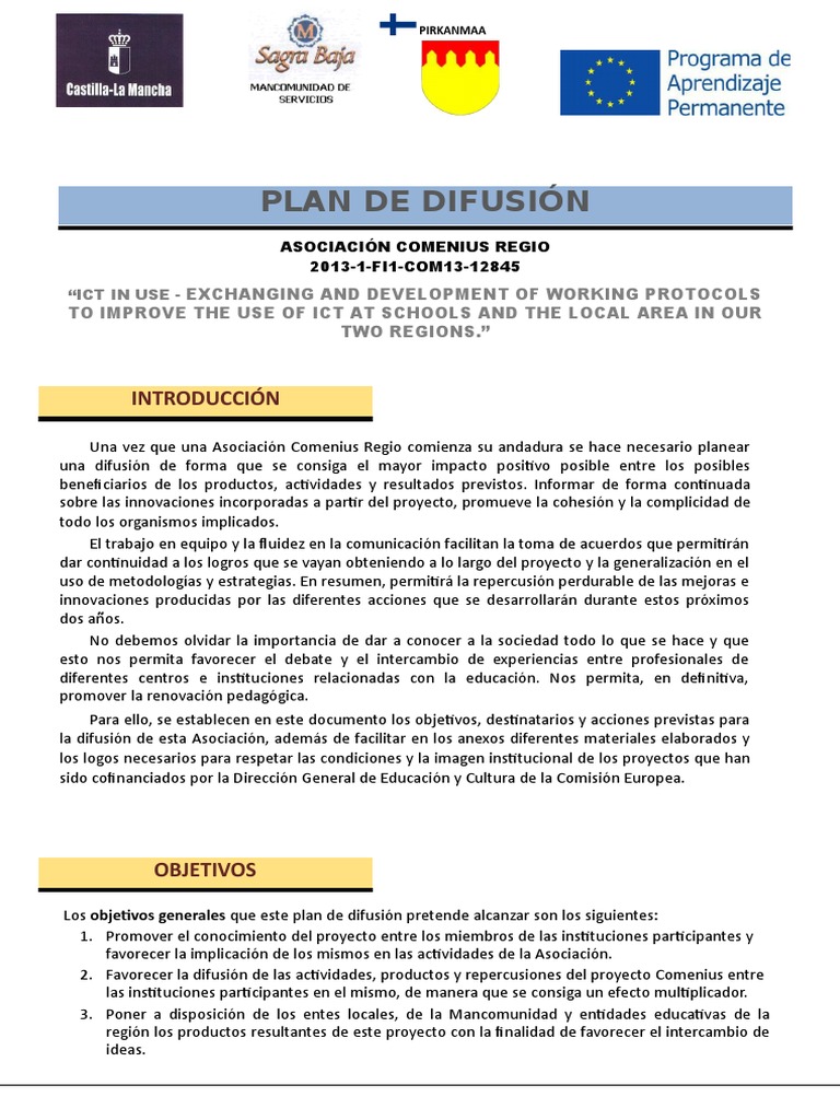 PLAN DE DIFUSION Word | PDF | Tecnología de información y ...