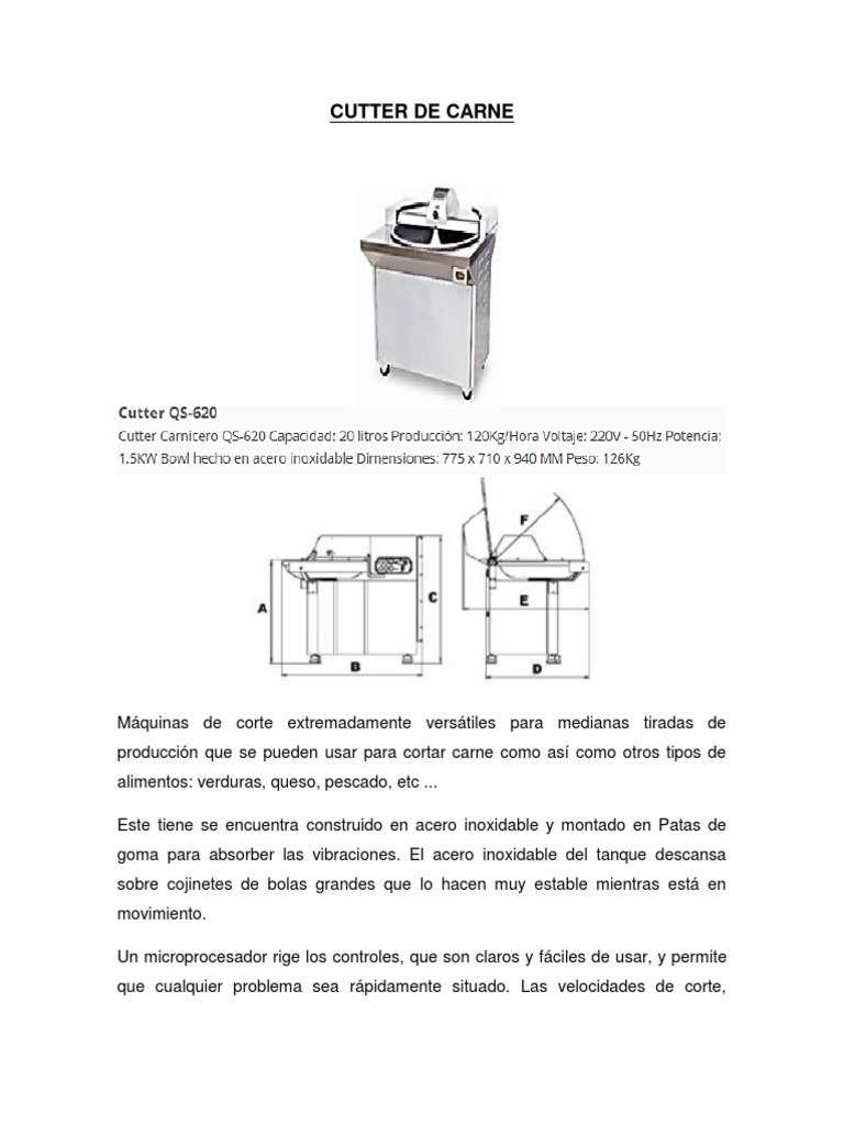 Cutter de Carne | Carne | Tanques