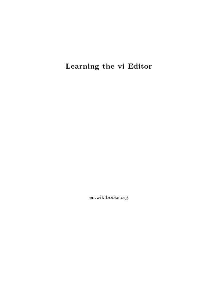 Learning The VI Editor PDF | PDF | Berkeley Software Distribution ...