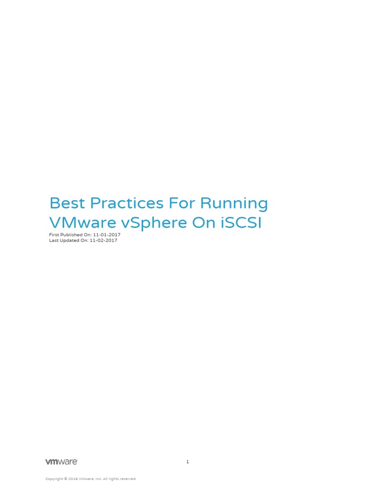 Best Practices For Running VMware VSphere On ISCSI | PDF | Computer Network | Transmission ...