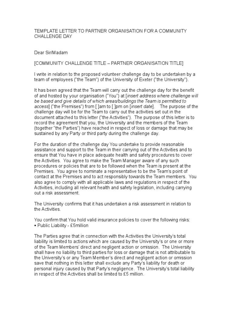 Letter of Intent | PDF | Negligence | Legal Liability