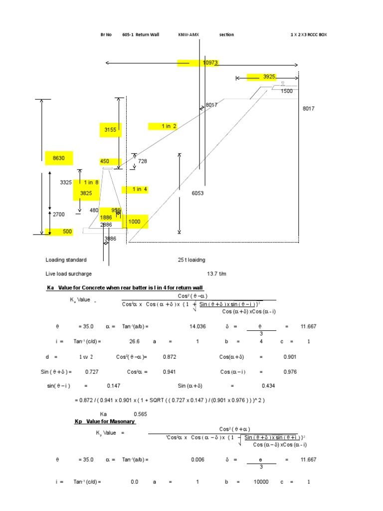 Return wall design and analysis | PDF