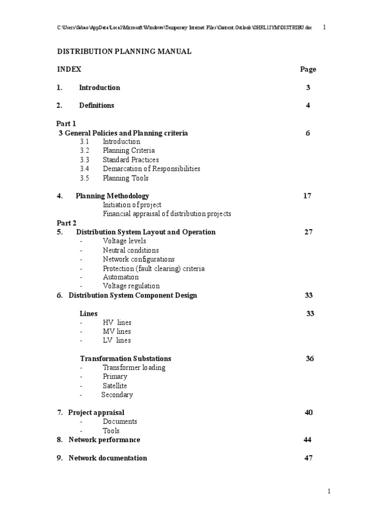 Distribution Planning Manual | PDF | Electrical Substation | Electric ...