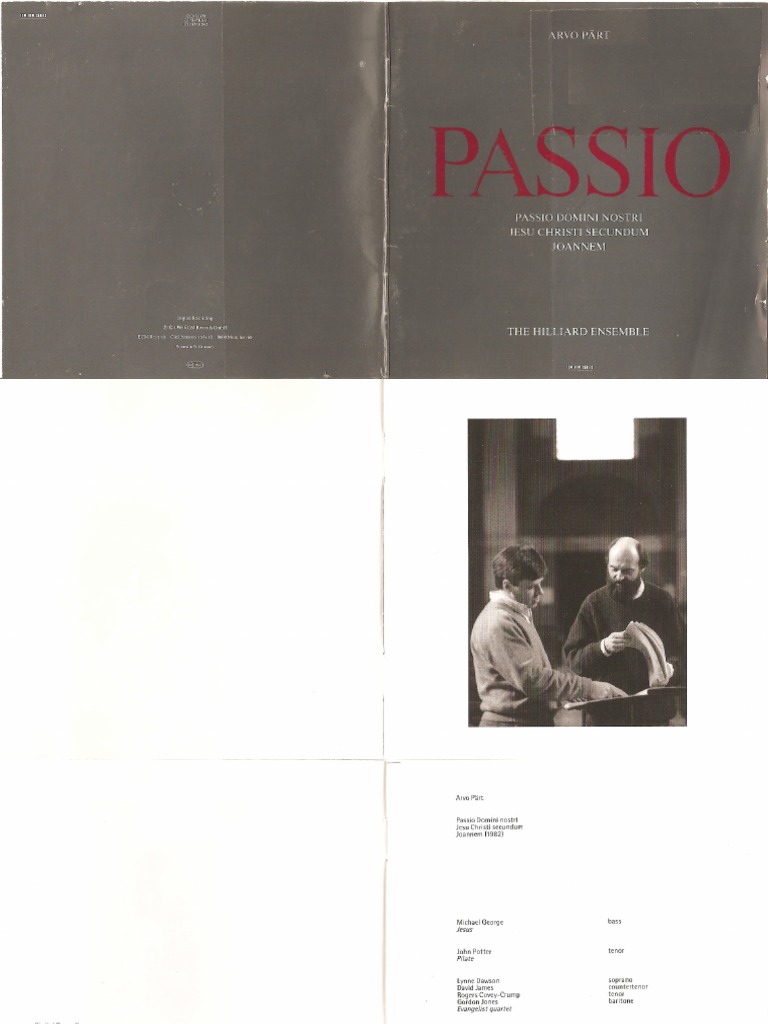 Arvo Part - Passio Domini Nostri, Jesu Christi Secundum, Joannem | PDF ...
