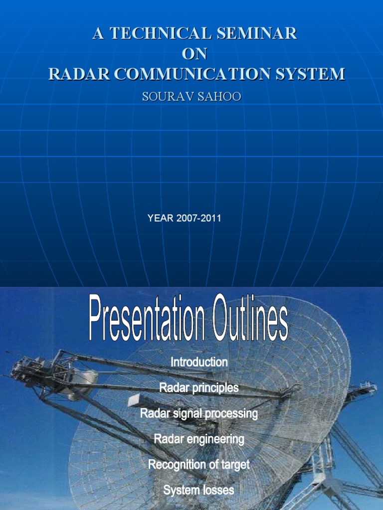 A Technical Seminar ON Radar Communication System | PDF | Radar | Radio