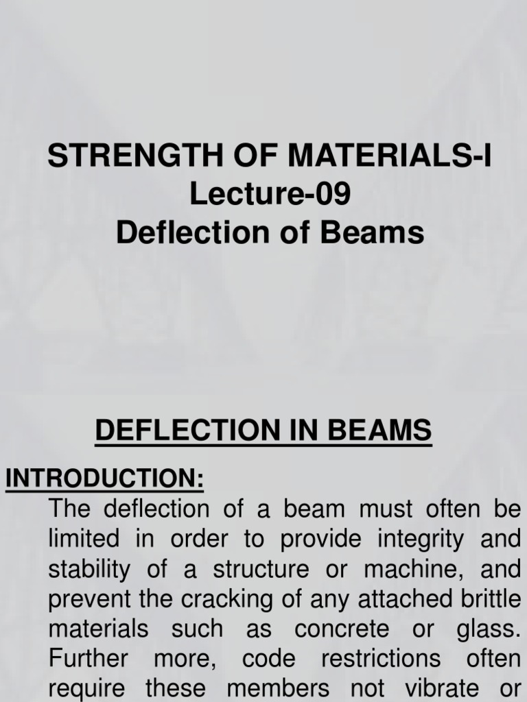 Deflection of Beams | PDF | Bending | Beam (Structure)