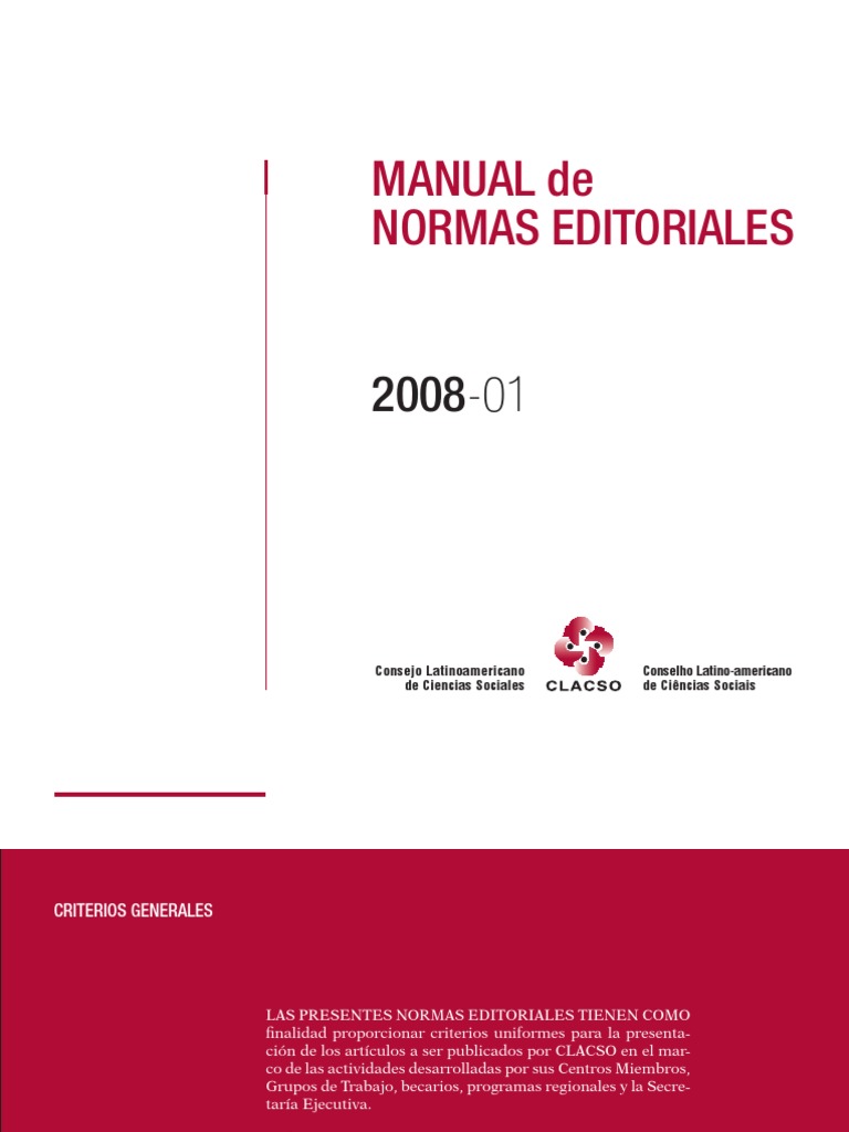 Manual de Normas Editoriales CLACSO | PDF | Semiótica | Escritura