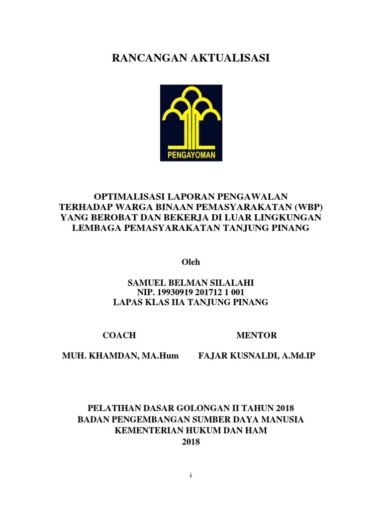 Contoh Rancangan Aktualisasi Latsar - Batam | PDF