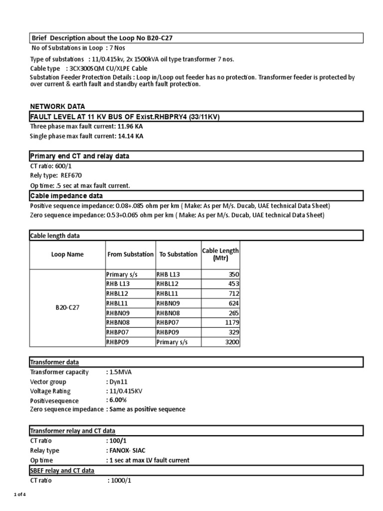 Relay Calculation Summary | PDF | Electrical Substation | Transformer