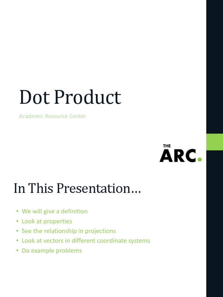Dot Product Workshop | PDF | Coordinate System | Euclidean Vector