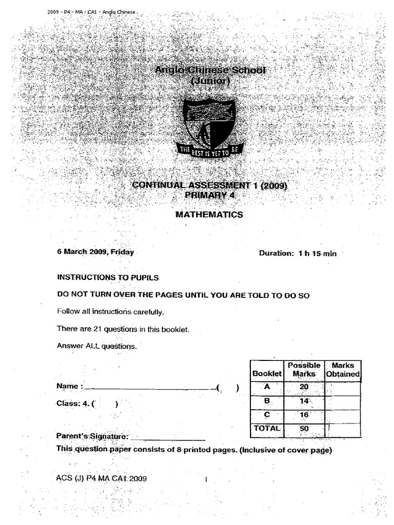 PRIMARY 4 Mathematics | PDF