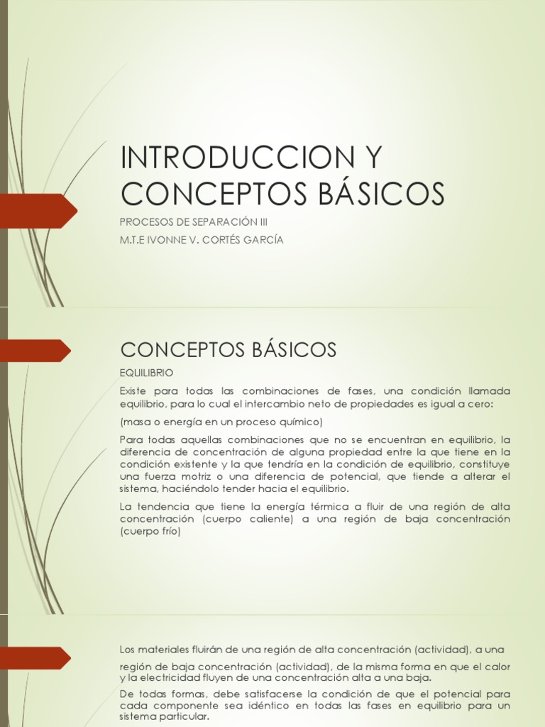1 - Introduccion y Conceptos Basicos | PDF | Destilación | Absorción (Química)