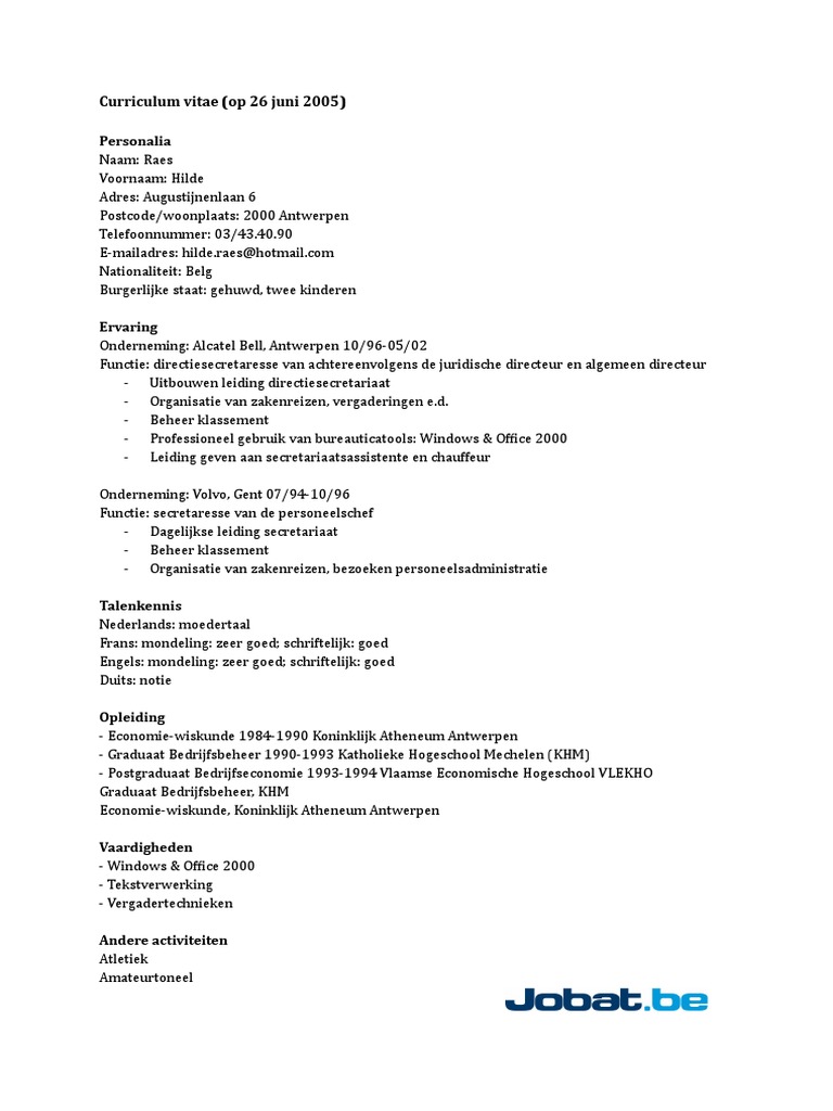 Semi Functioneel CV | PDF